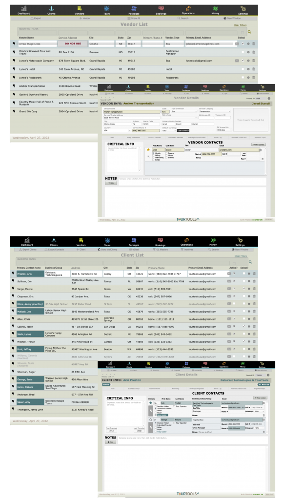 Tour Management Software | Filemaker Consultants