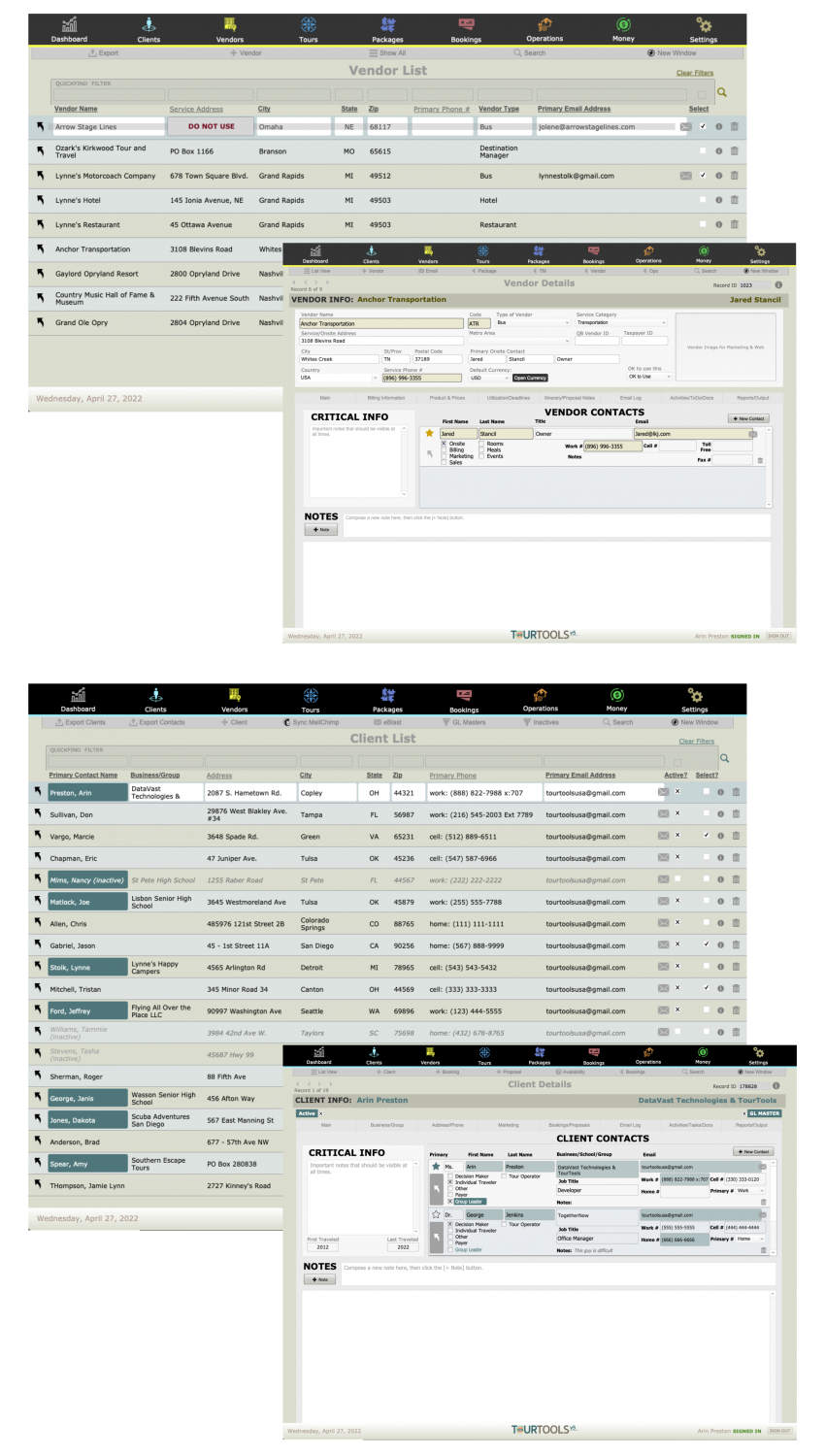 Tour Management Software | Filemaker Consultants